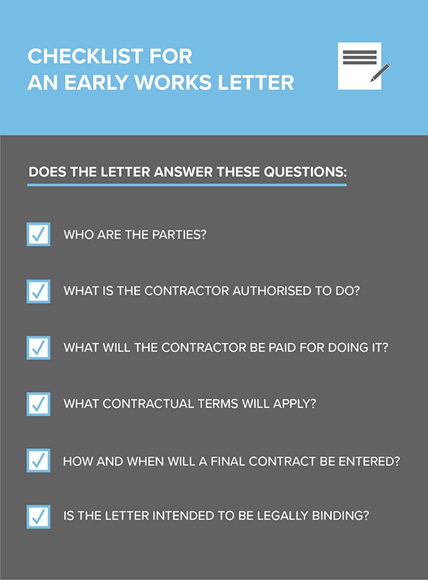 6 things to look for in an early works letter